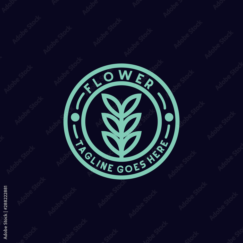 Flower Logo Vector Design Template. Modern Badge Icon. Shape Line ...