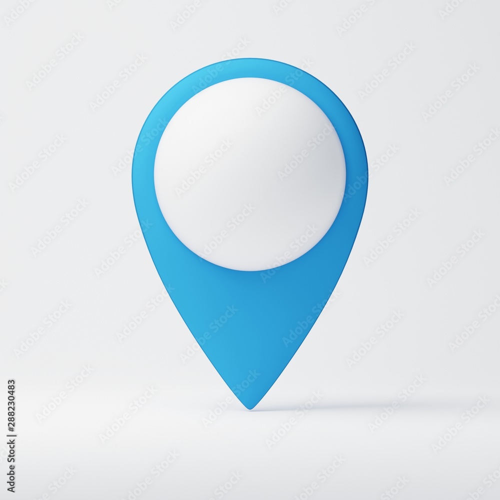 Blue pin render, map pointer with circulo. Stock Illustration | Adobe Stock