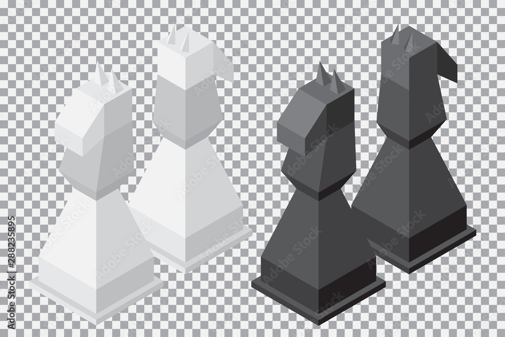 Chess isometric figures. Vector illustration of isometric Knight Stock ...