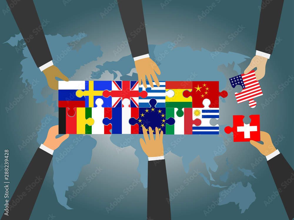 Leaders of countries around the world are connecting the national flag ...