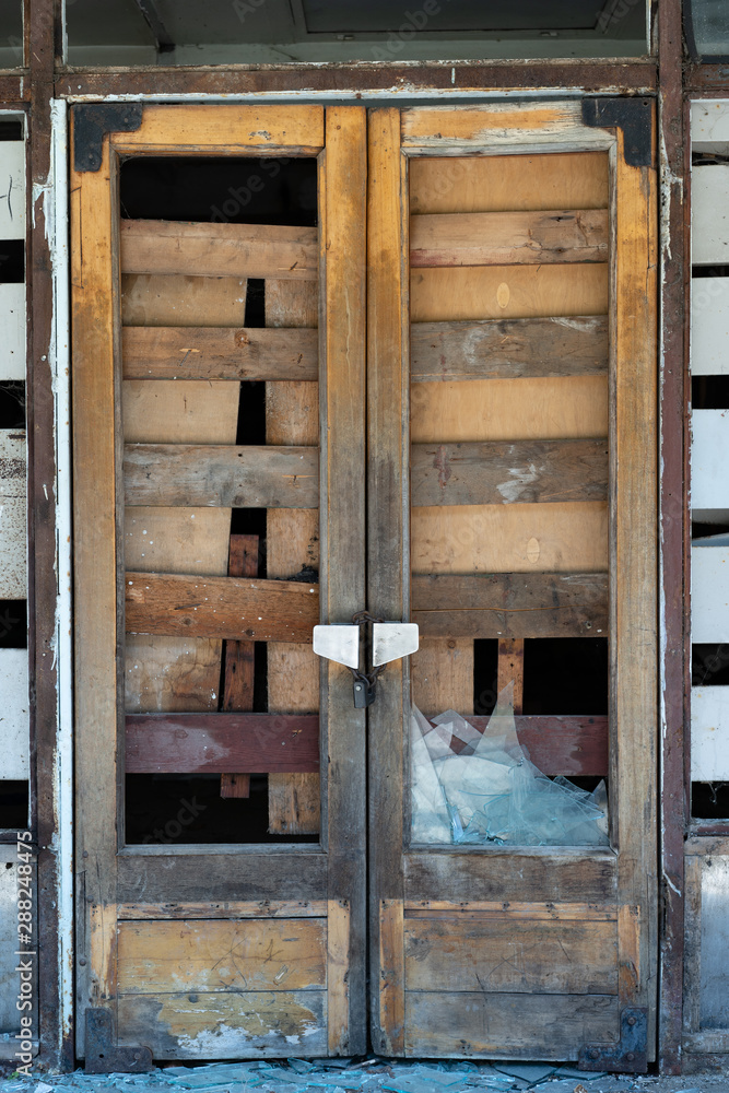 Old broken wooden door for background and texture Stock Photo | Adobe Stock