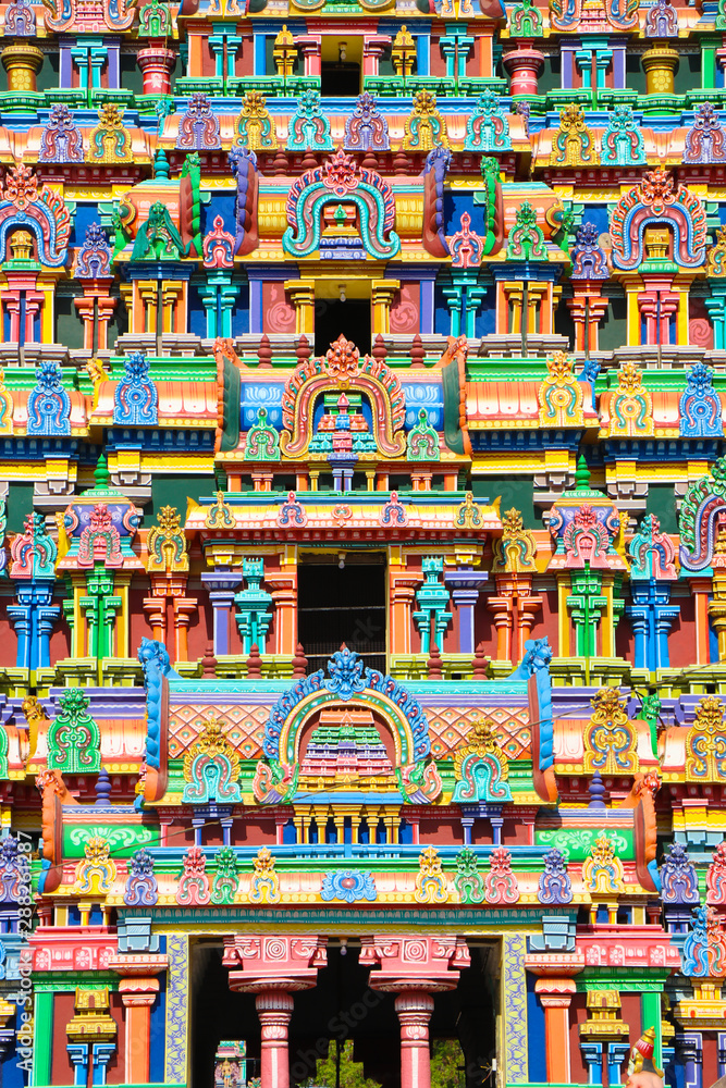 Beautiful Hindu Temple Tower with Colorful Statues Stock Photo | Adobe ...