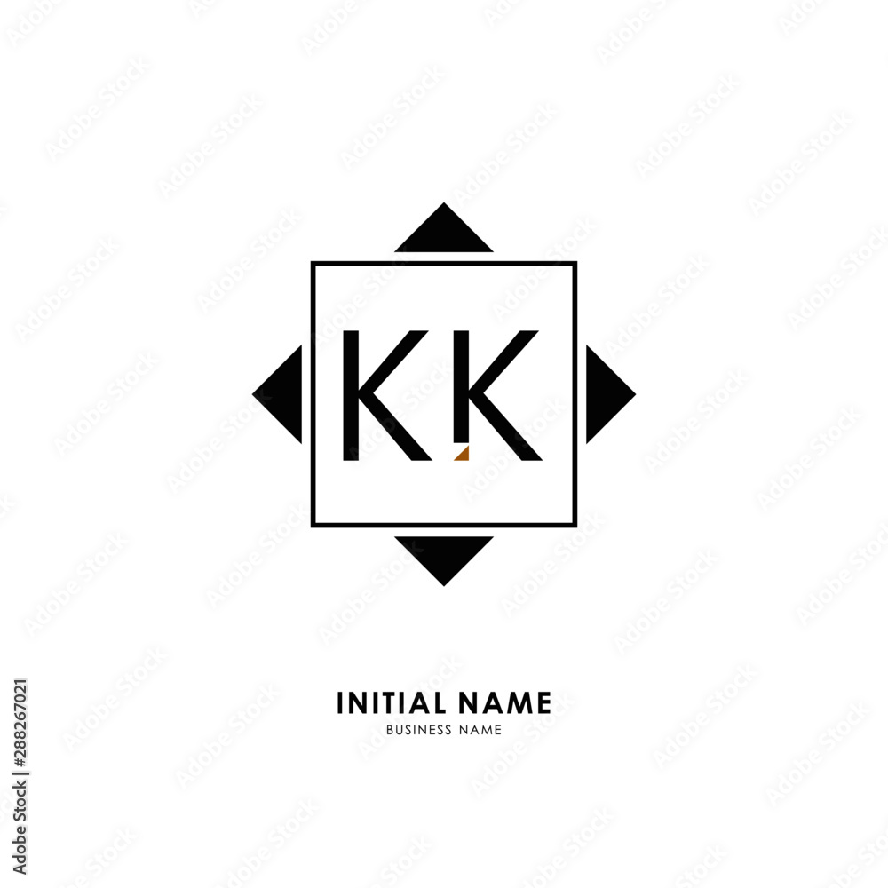 K KK Initial logo letter with minimalist concept. Vector with ...