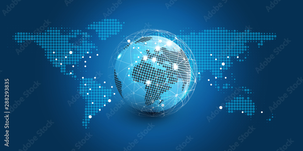 Abstract Blue Futuristic Modern Style Cloud Computing, Networks ...