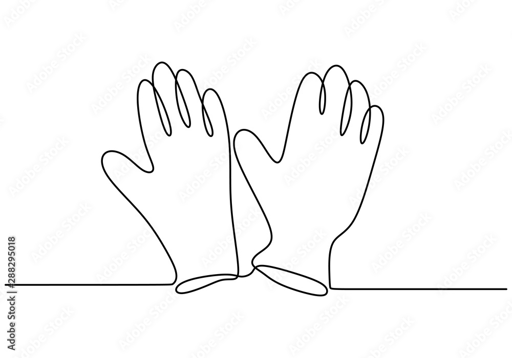 safety gloves continuous line drawing minimalist design vector ...