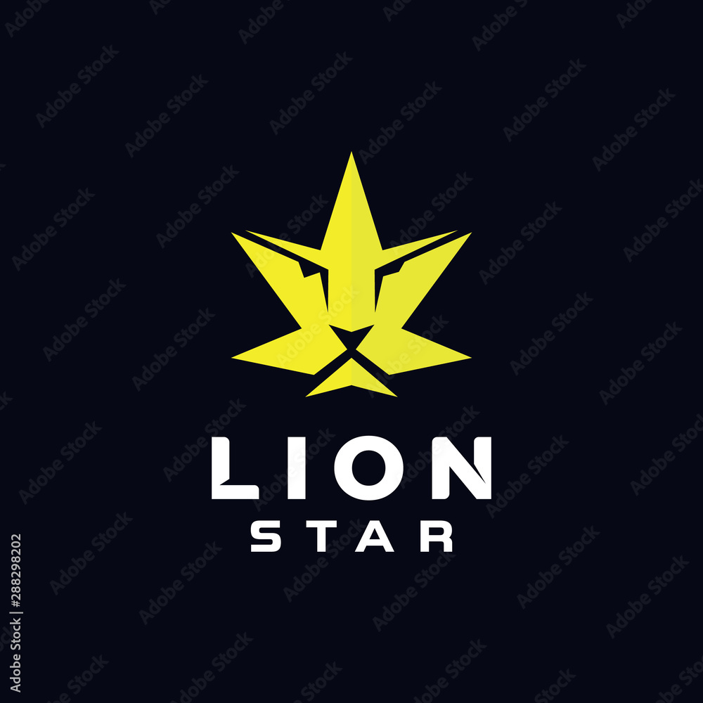 Lion Star Logo Vector Design Template. Modern Animal Icon. Luxury ...