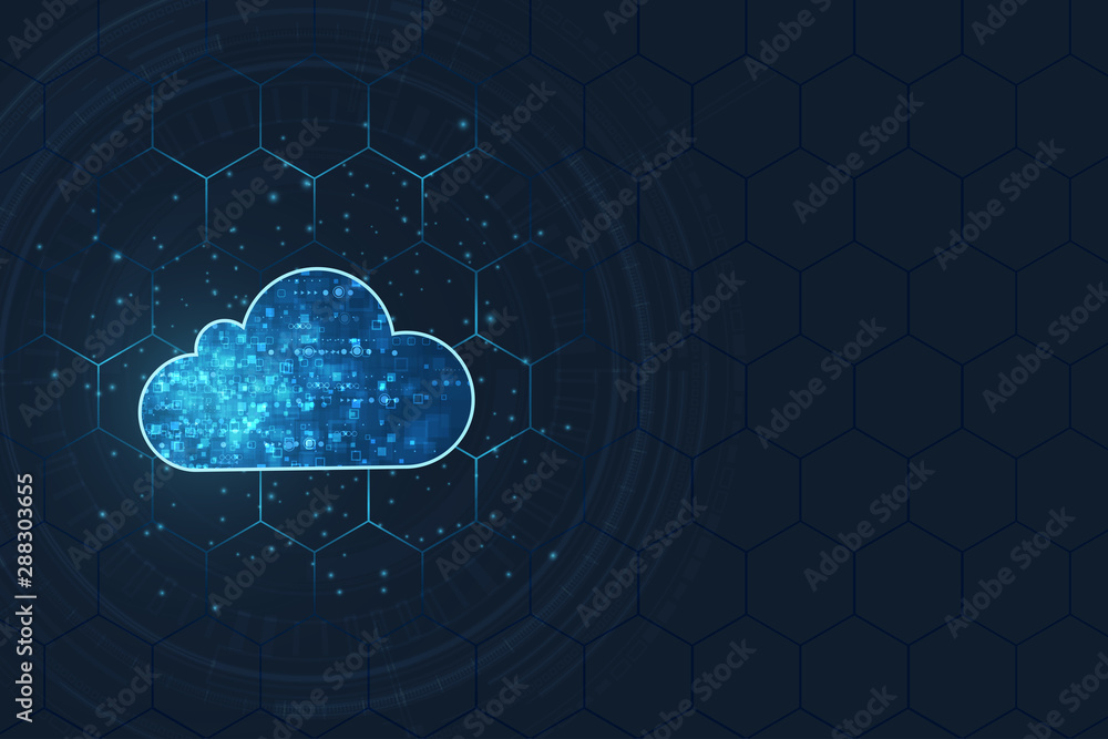 Cloud computing concept.Abstract cloud connection technology background ...