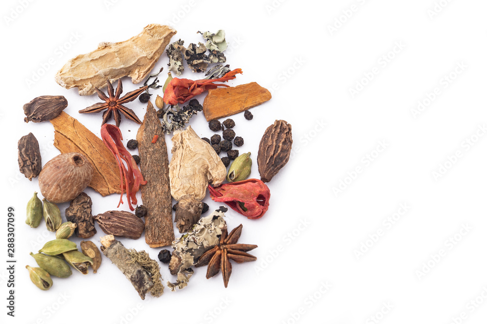 GARAM MASALA ON WHITE BACKGROUND, macro photography of garam masala ...