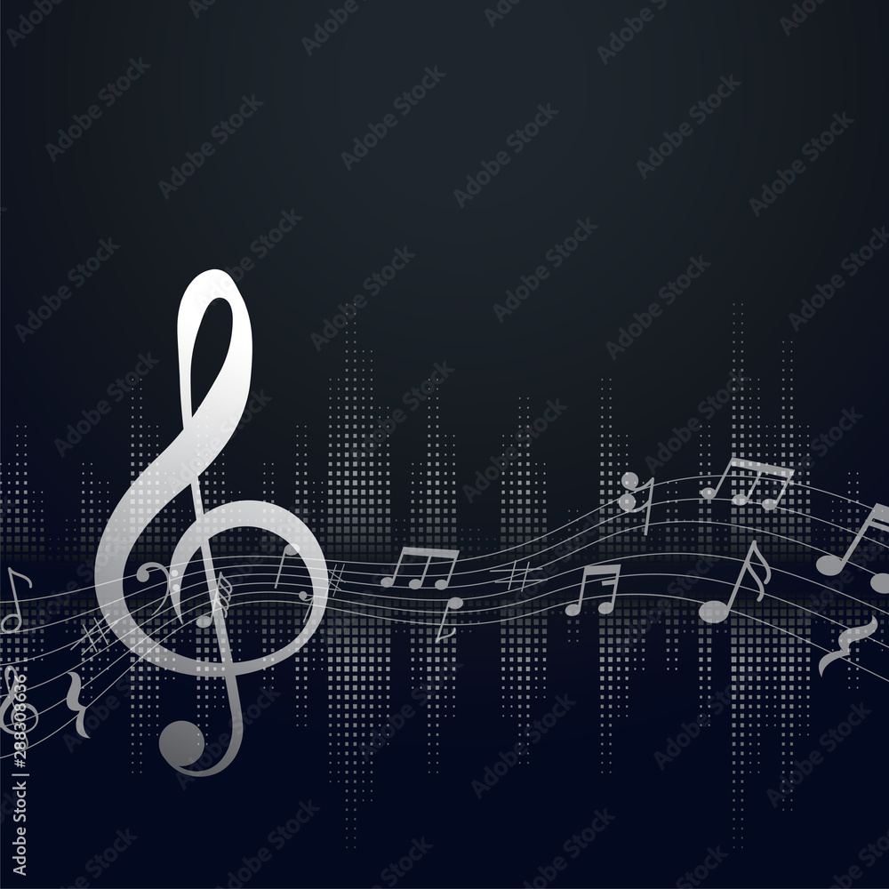 music background with music notes and text space Stock Vector | Adobe Stock