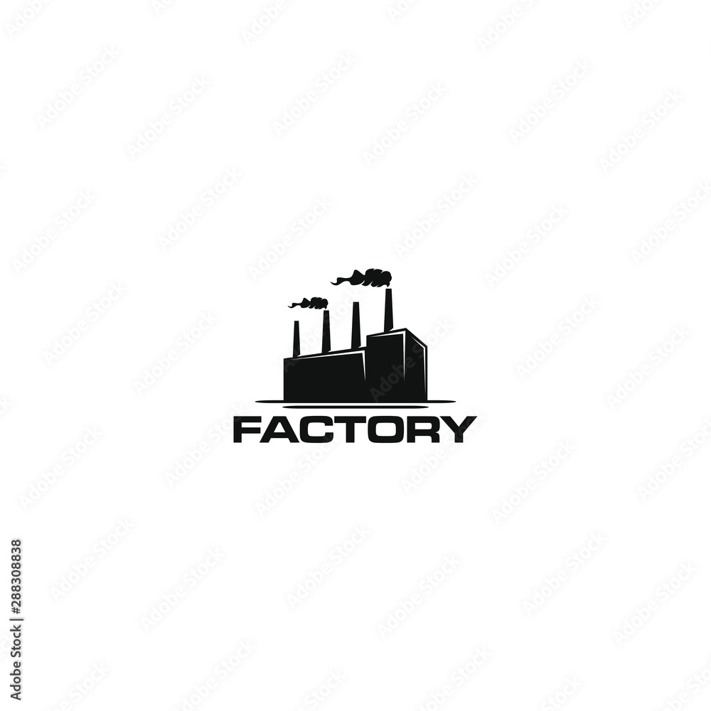 Factory building logo - factory logo with chimney Stock Vector | Adobe ...
