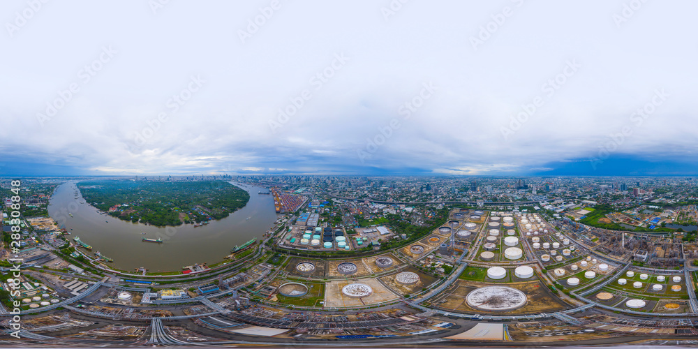360 panorama by 180 degrees angle seamless panorama of aerial view of ...