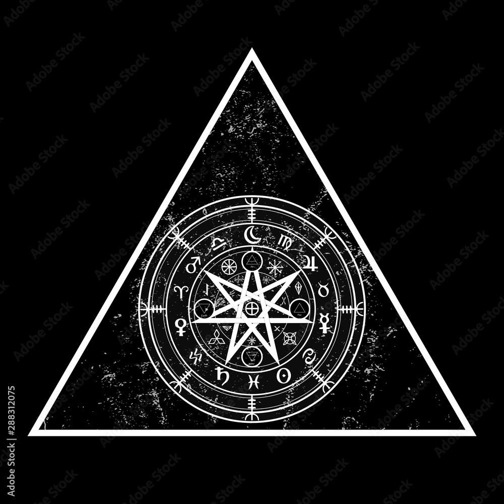 Grafika wektorowa Stock: Wiccan symbol of protection. Triangle Mandala ...