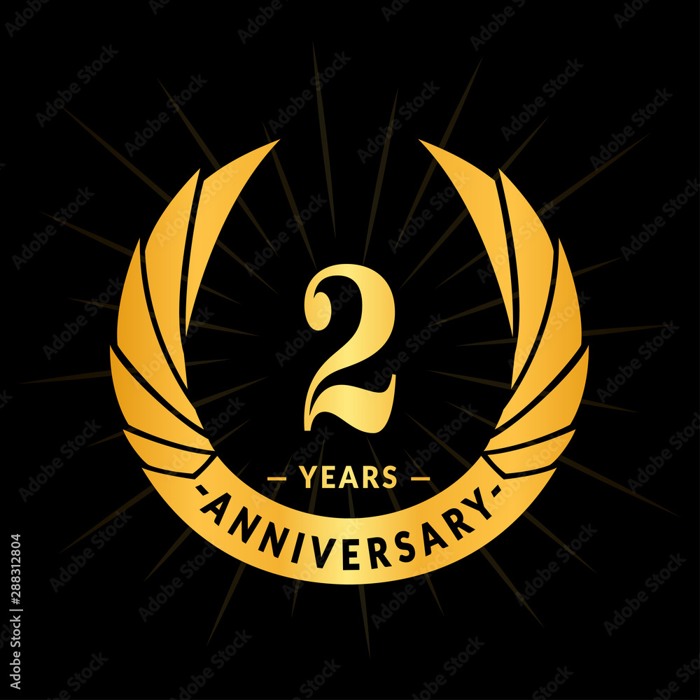 2 years anniversary celebration logotype. Elegant anniversary design ...