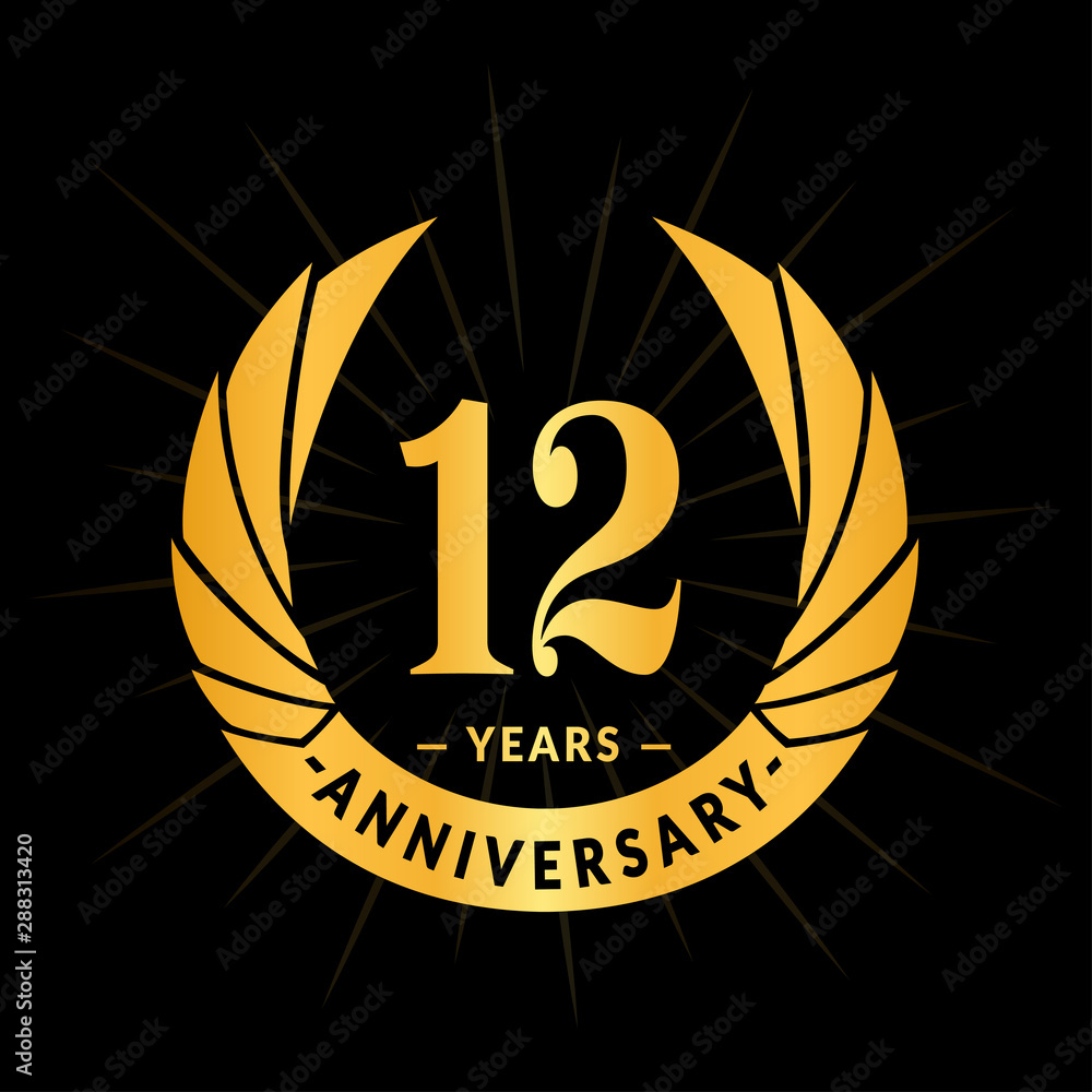 12 years anniversary celebration logotype. Elegant anniversary design ...