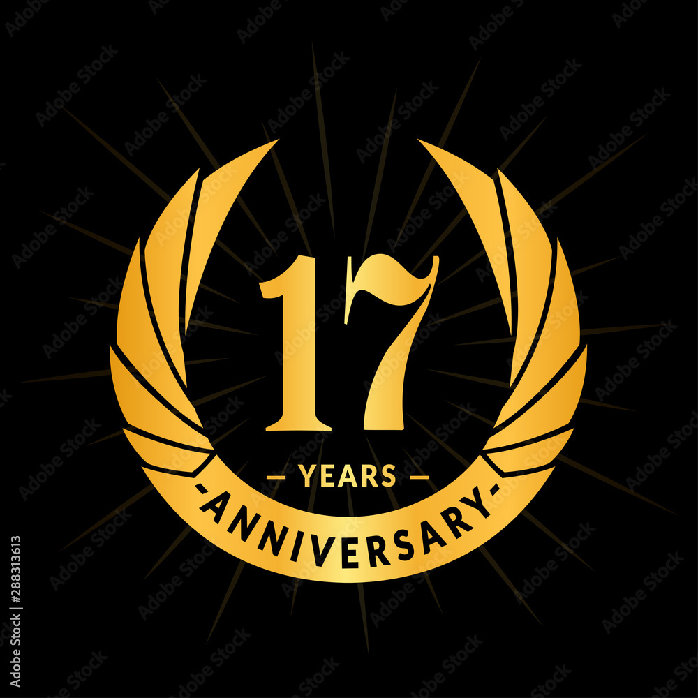 17 years anniversary celebration logotype. Elegant anniversary design ...