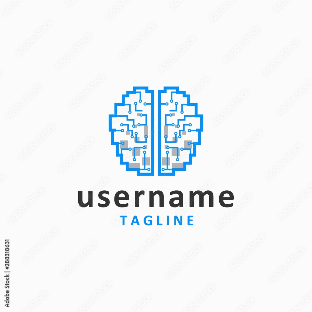 digital brain logo design inspiration . artificial intelligence logo ...