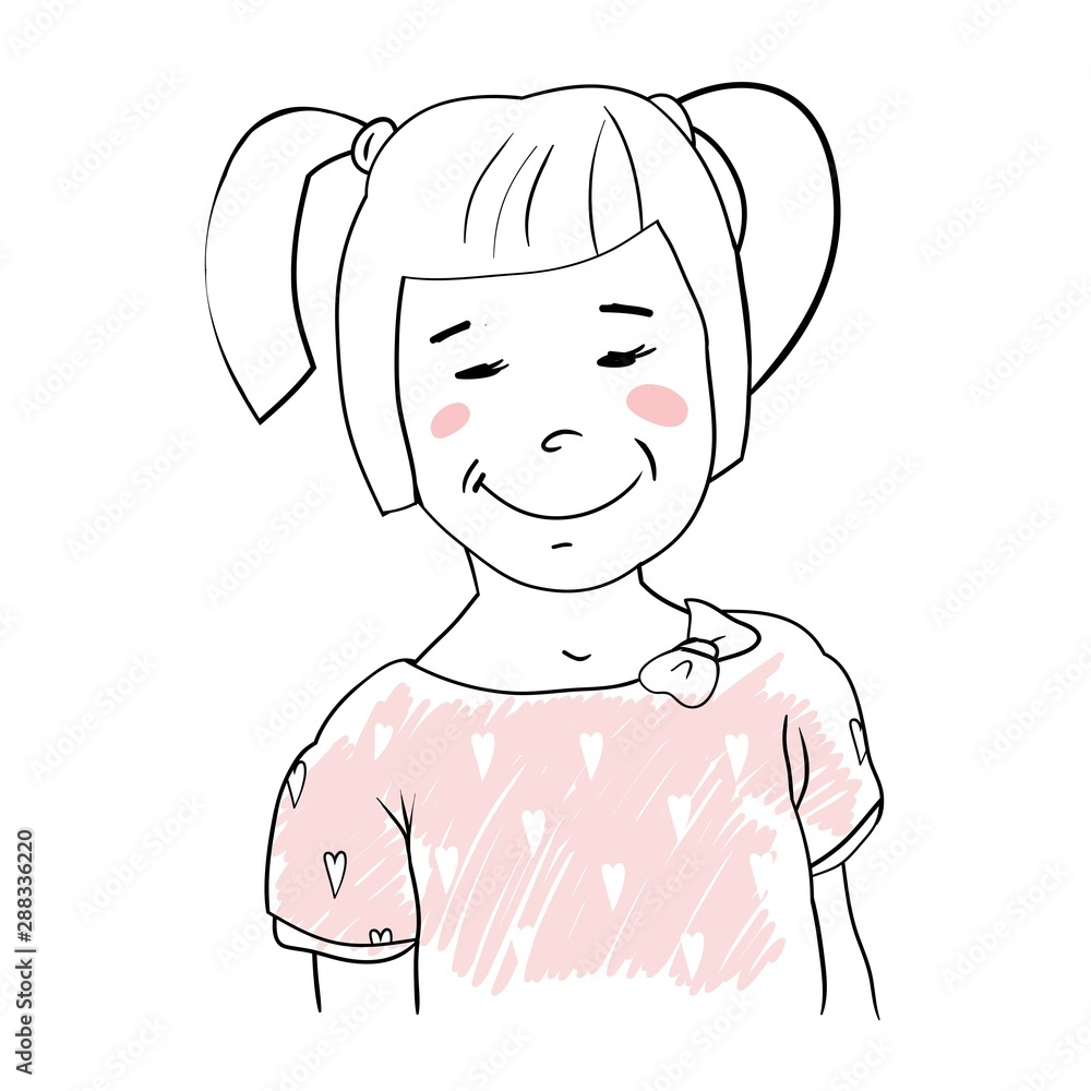 Little Girl Smiling Drawing