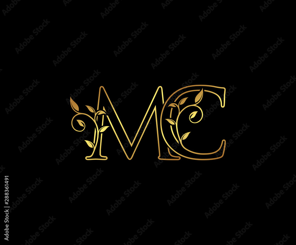 Initial letter M and C, MC, Gold Logo Icon, classy gold letter monogram ...
