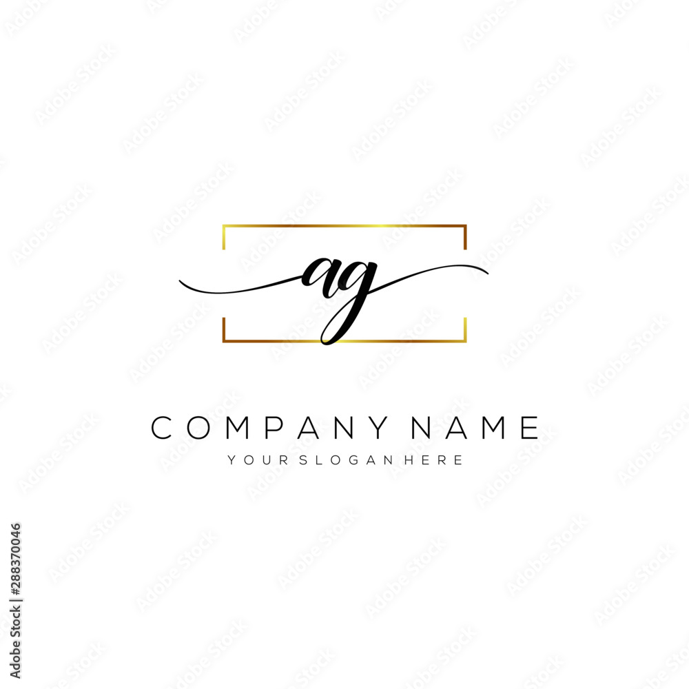 AG initial handwriting logo vector. Stock Vector | Adobe Stock