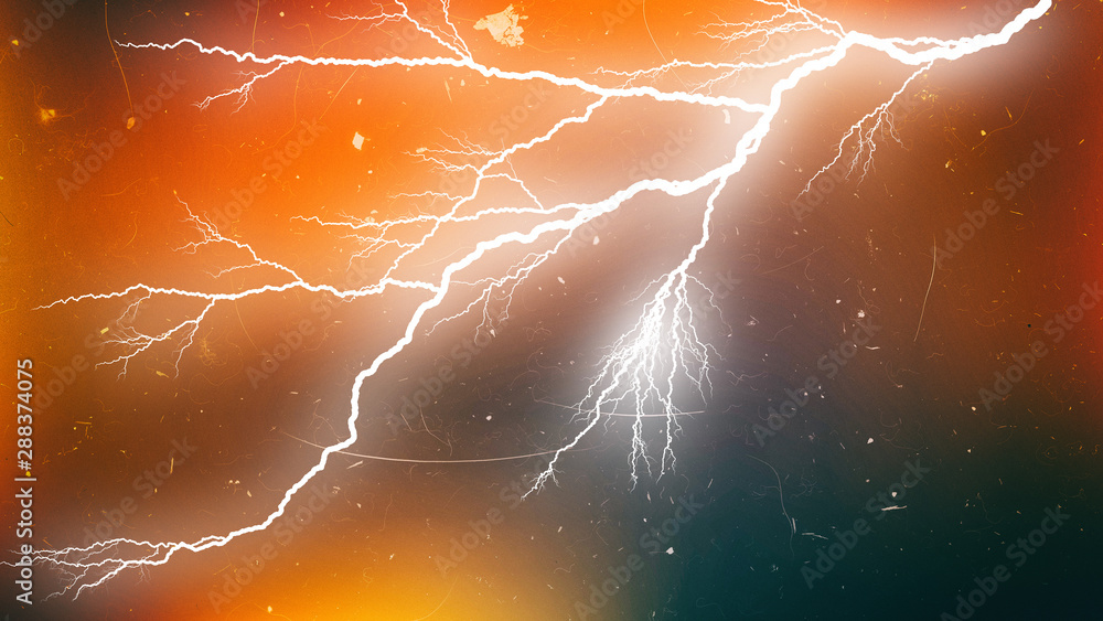 Orange Lightning Background