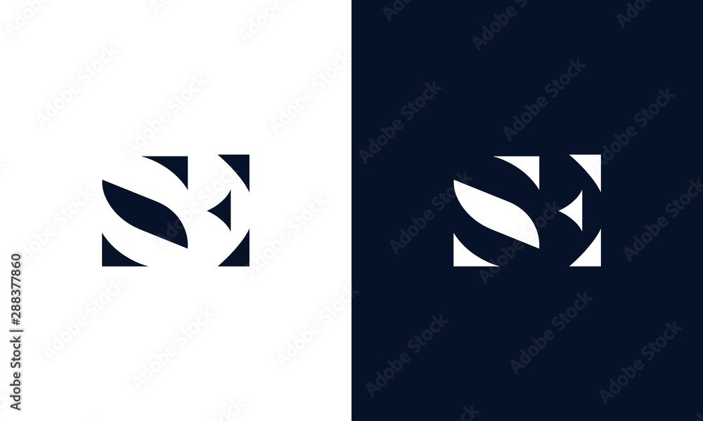Abstract letter SE logo. This logo icon incorporate with abstract shape ...