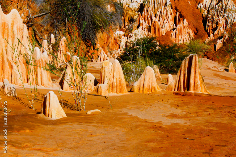 The Tsingy Rouge (Red Tsingy) is a stone formation of red laterite ...