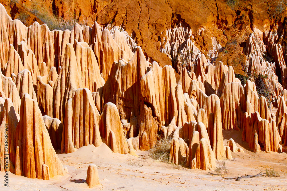 The Tsingy Rouge (Red Tsingy) is a stone formation of red laterite ...