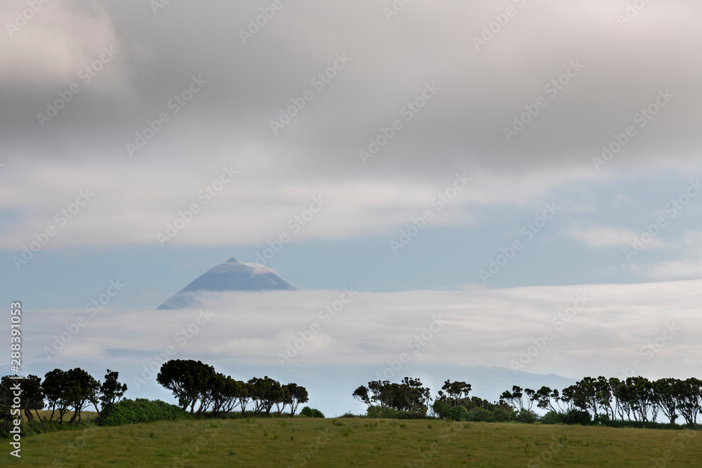 Mount Pico , Ponta do Pico with clouds layer as seen from São Jorge ...