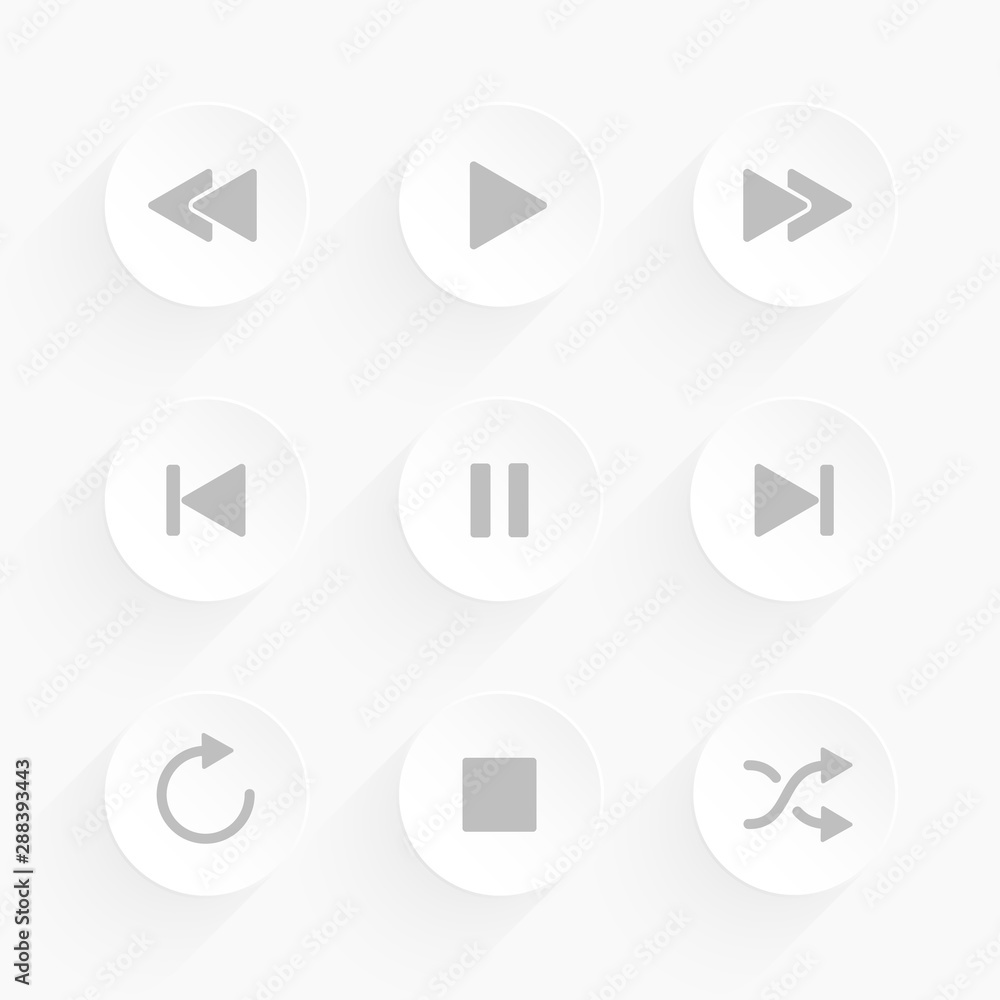 Play Pause Stop Rewind Icons