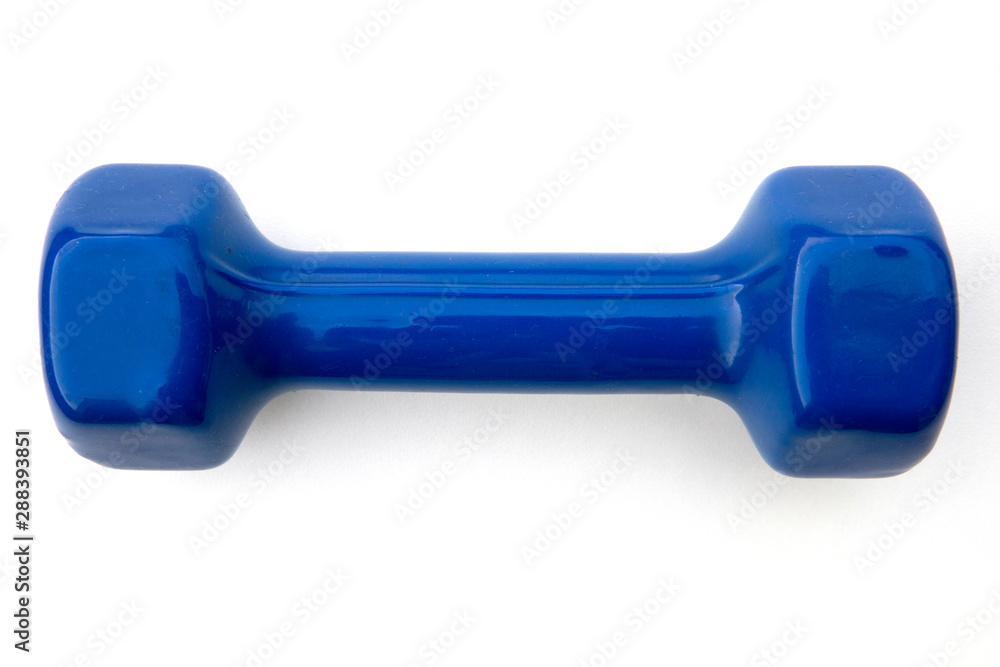 Blue Dumbbell isolated on white background. 2kg weights, blue color ...