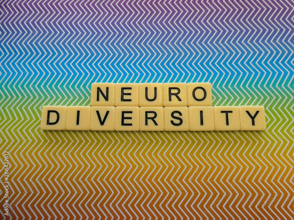 Bright rainbow zig zag pattern background sign with the word ...