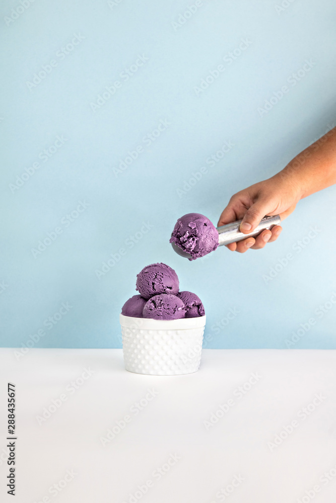 Ube ice cream Stock Photo | Adobe Stock