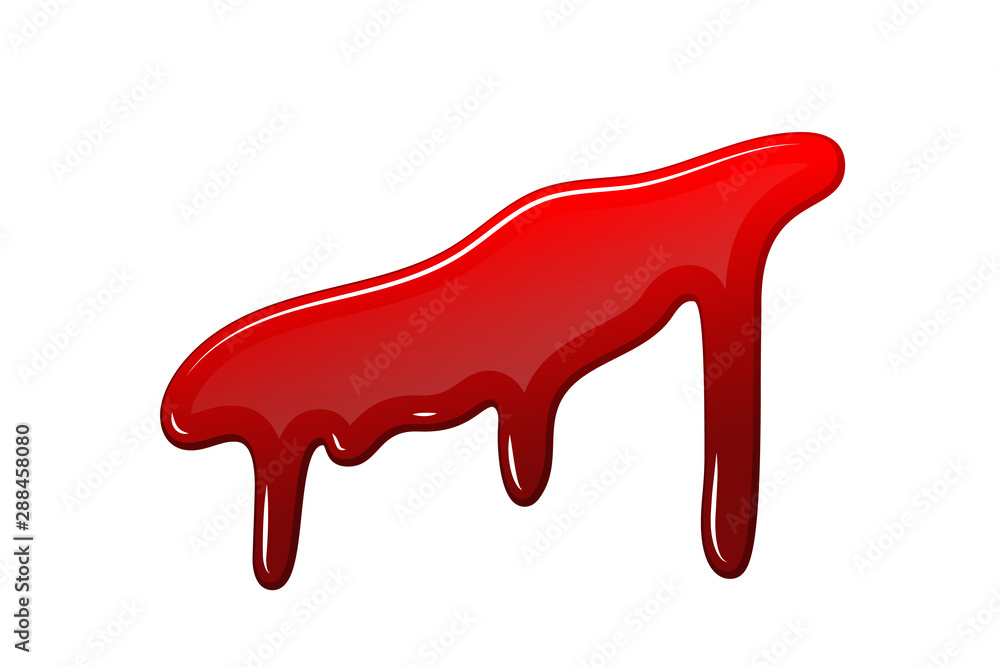 Blood drip 3D. Drop blood isloated white background. Happy Halloween ...
