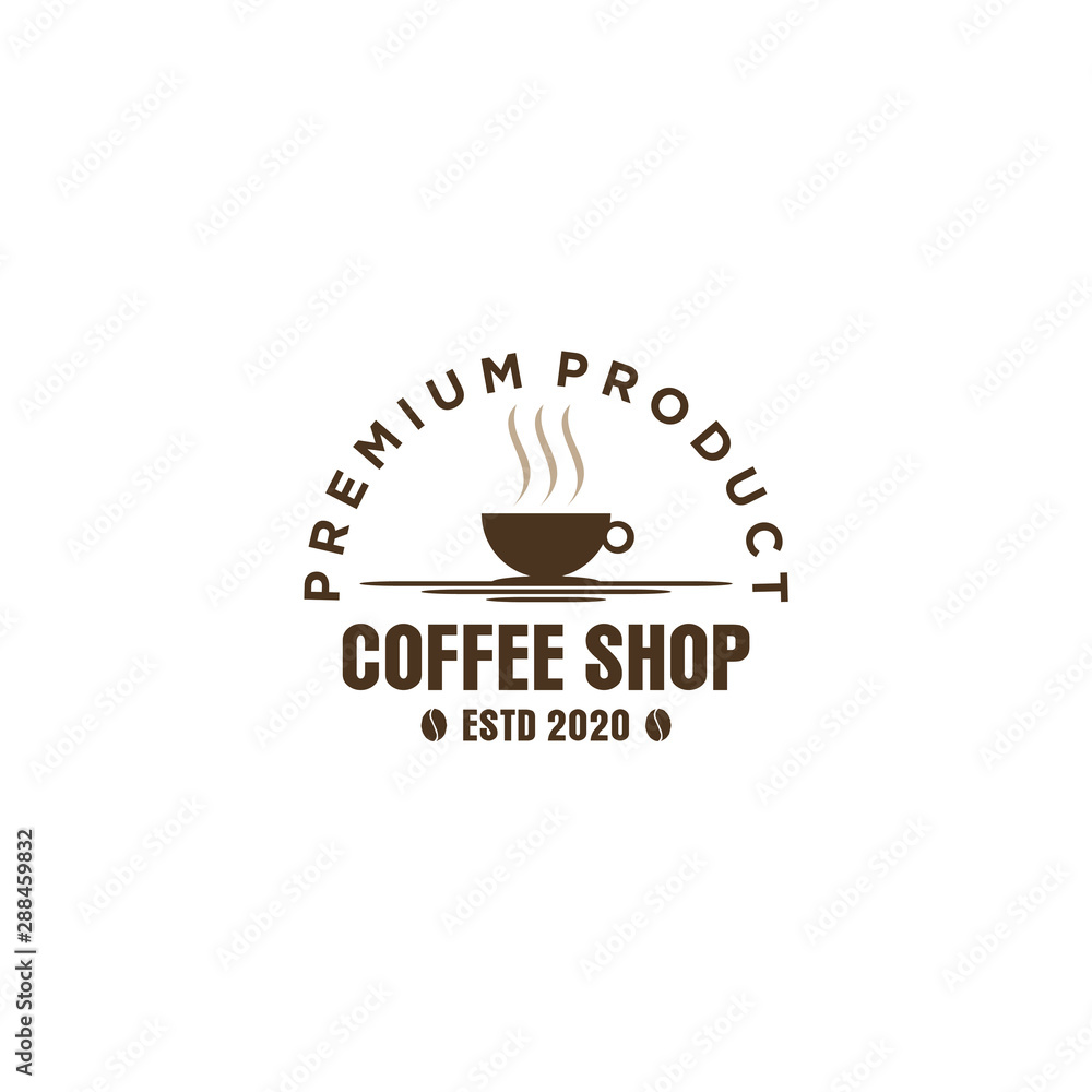Coffee logo for product label and cafe and resto Stock Vector | Adobe Stock