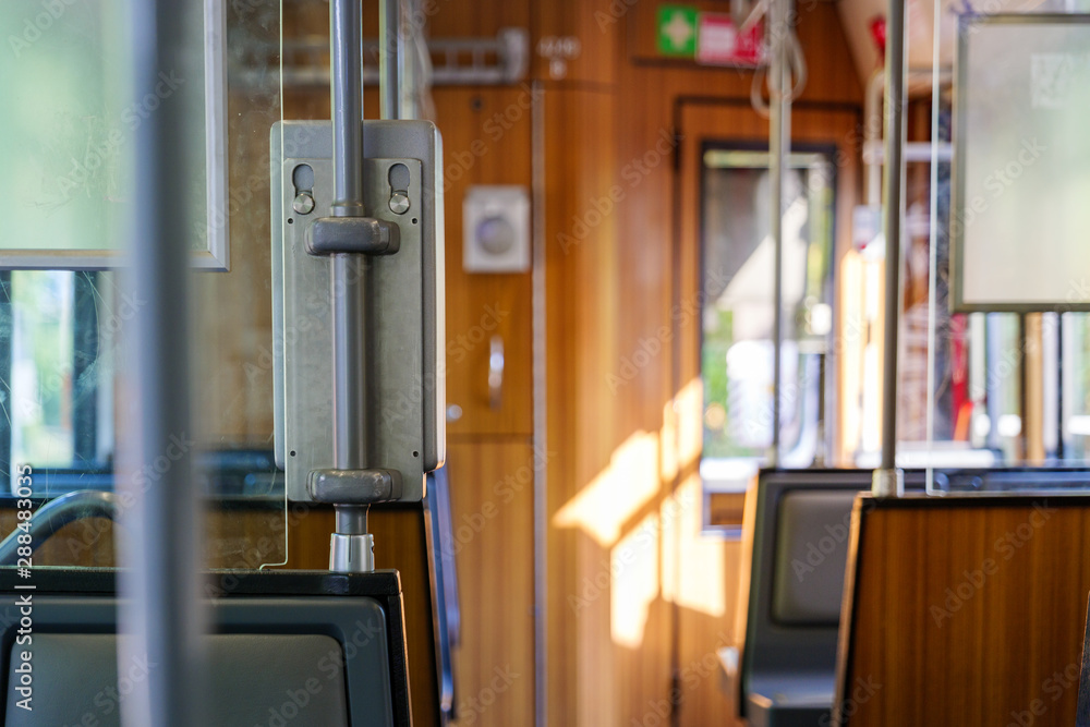 Interior view and selected focus view at the back of validation ticket ...