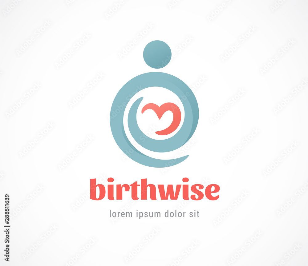 Birth, pregnant, family and baby care logo and symbol. Vector design ...