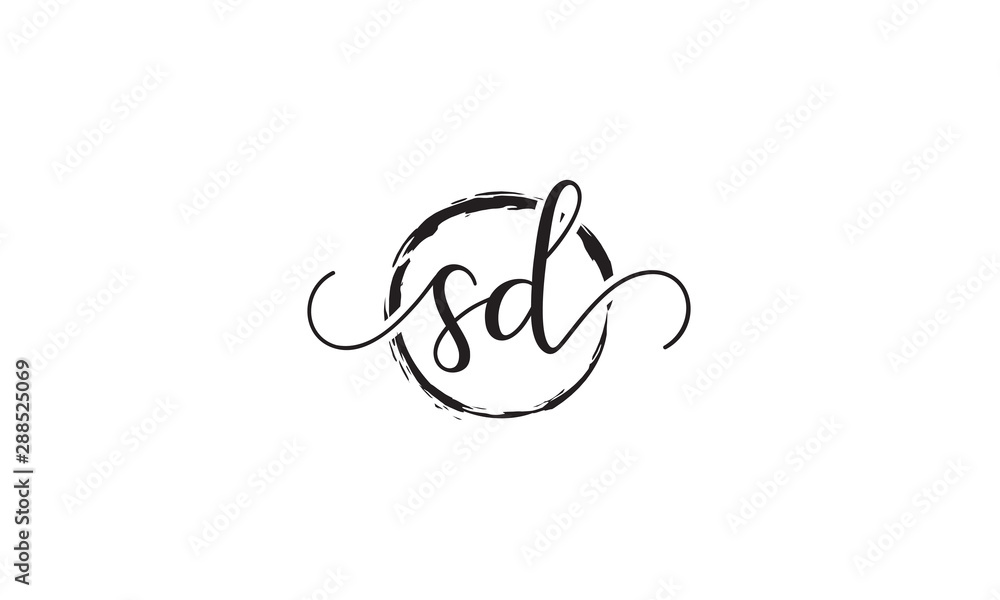 SD Initial handwriting logo vector, SD Initial handwriting logo design ...