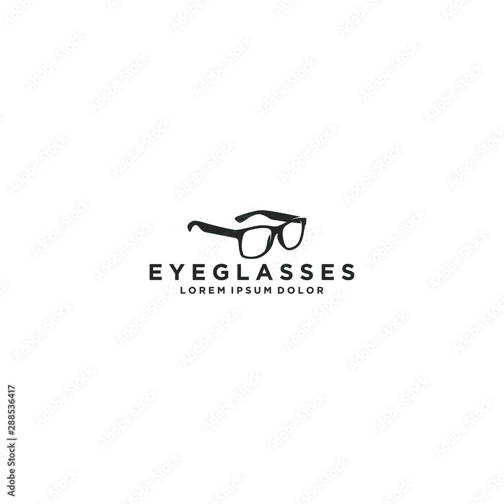 Eyeglasses logo design - modern simple and clean logo eye glass Stock ...