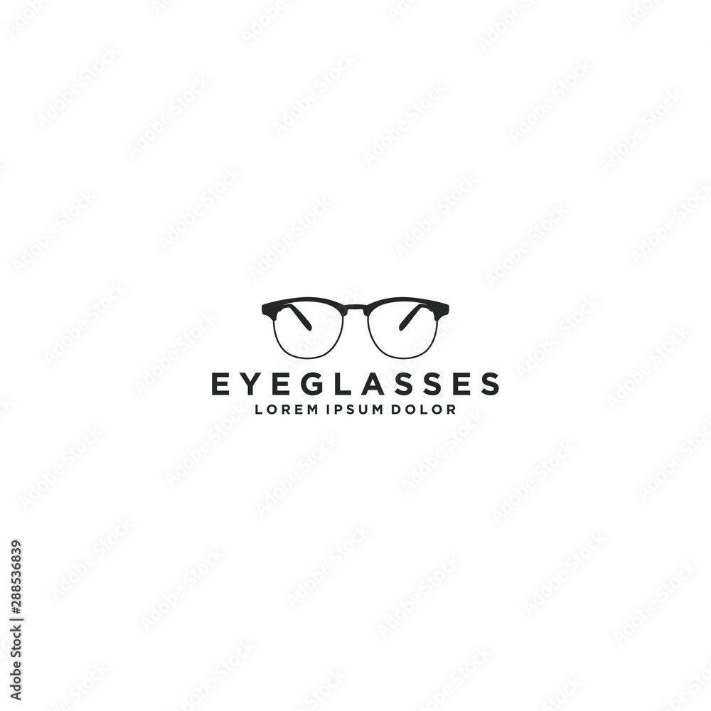 Eyeglasses logo design - modern simple and clean logo eye glass Stock ...