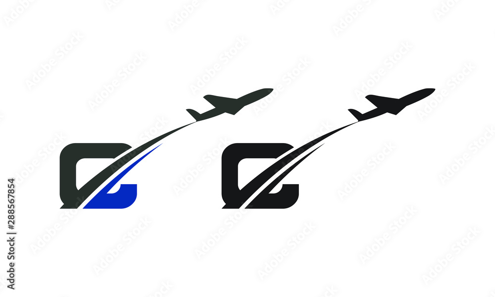C Letter with Aviation Logo Design Stock Vector | Adobe Stock