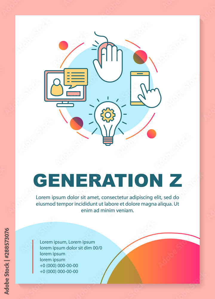 Generation Z poster template layout. Homelanders. Banner, booklet ...