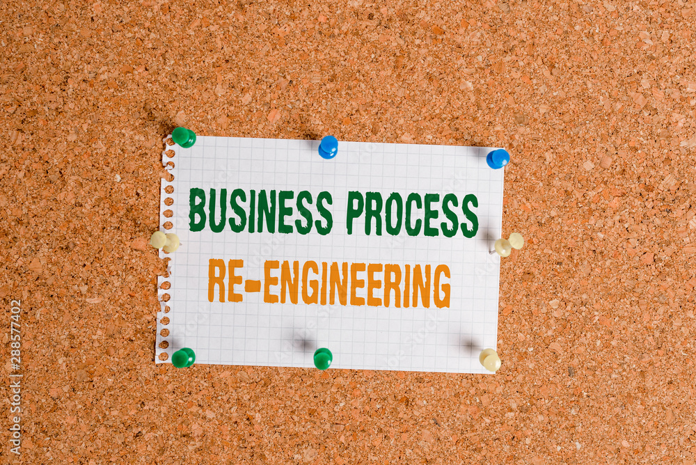 Writing note showing Business Process Re Engineering. Business concept ...