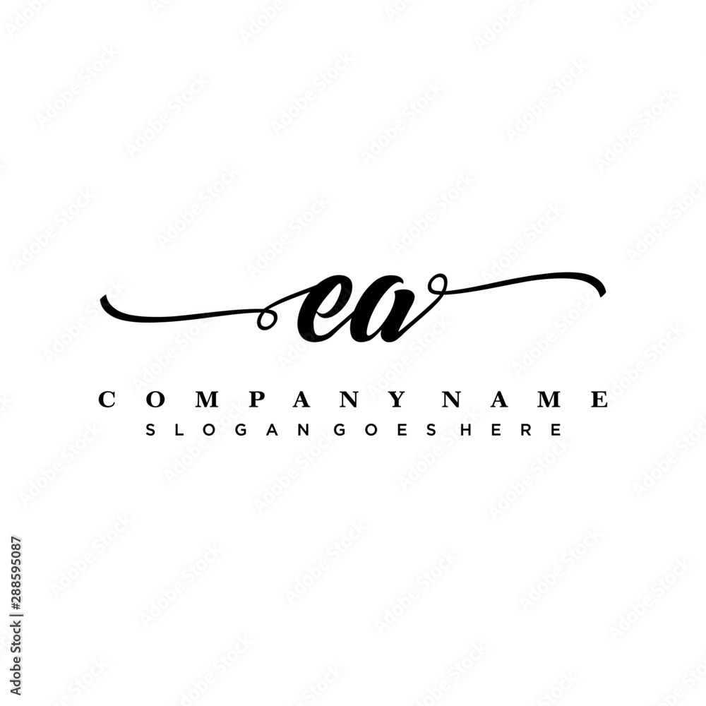 letter EA handwritting logo, handwritten font for business Stock Vector ...