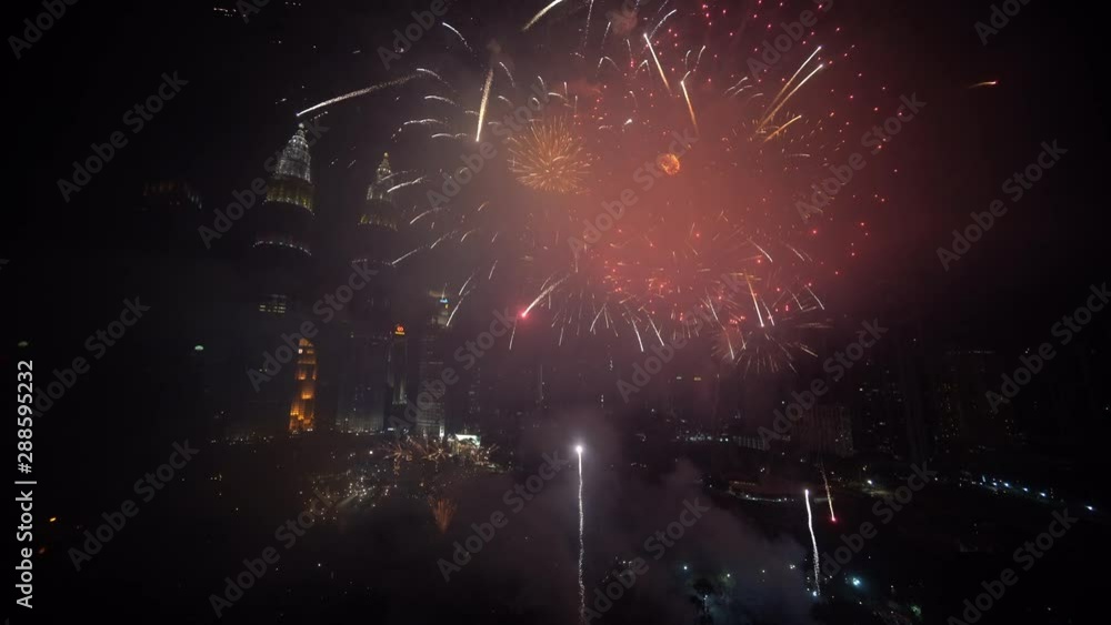Kuala Lumpur, Malaysia - August 31, 2019: 4k establishing cinematic b ...