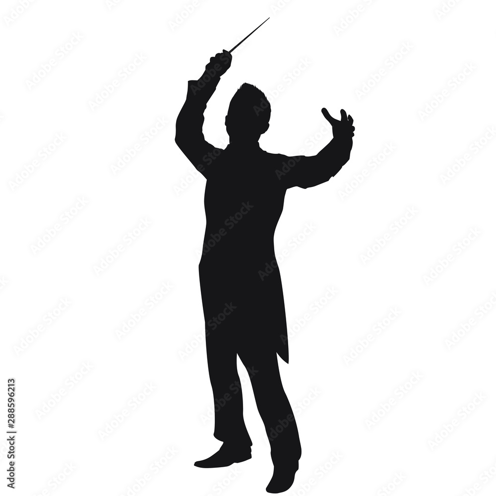 Music Conductor Silhouette Stock Vector | Adobe Stock