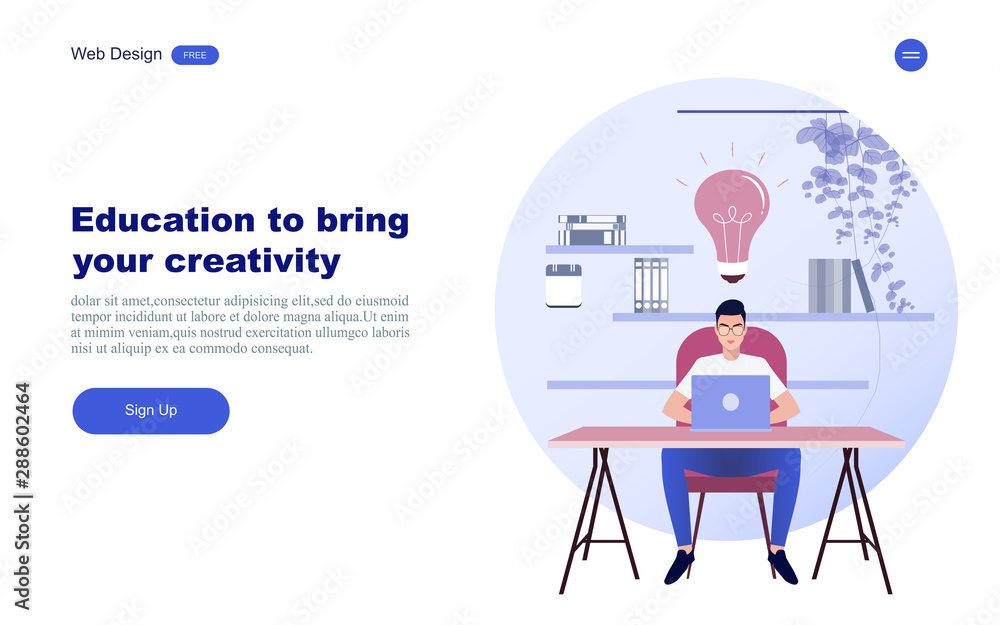 Modern flat design concept of education for website banner and landing ...