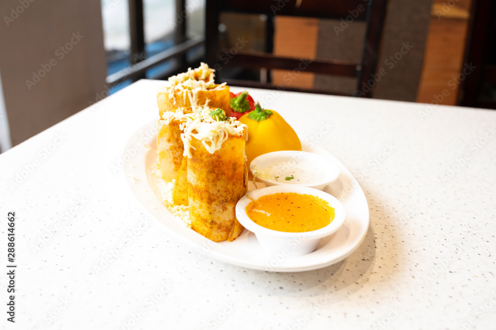 South Indian Cheese Spring Dosa Also Know as Cheese Masala Dosa or ...