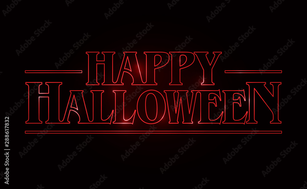 Happy Halloween text design, Happy Halloween word with Red glow text on ...