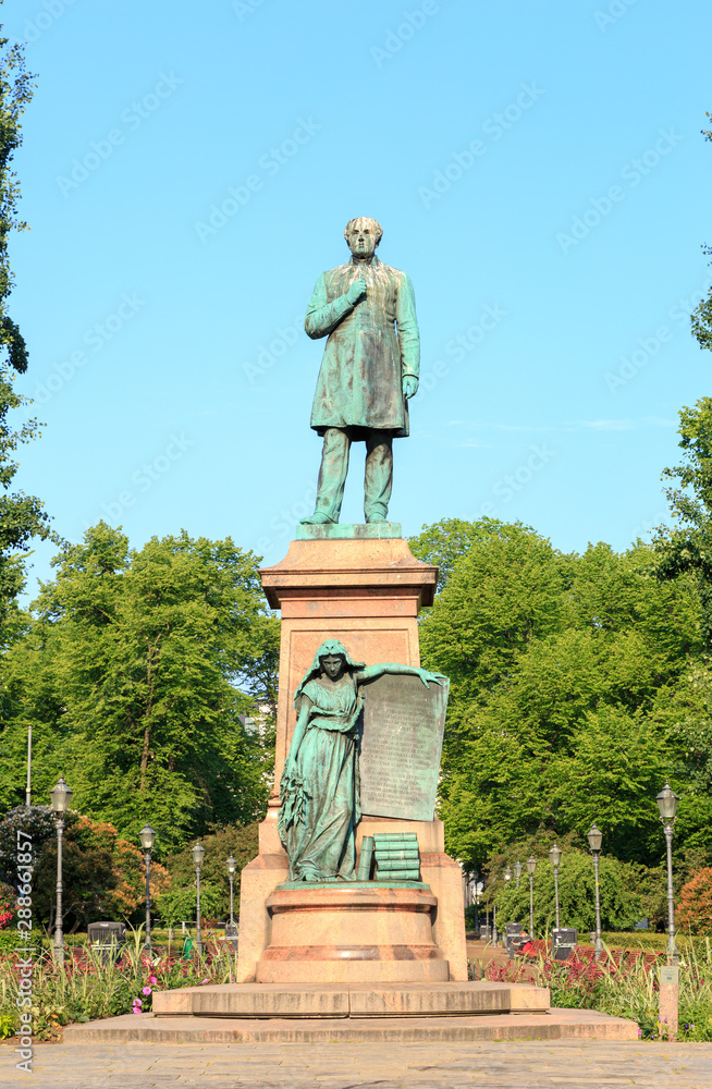 Helsinki, Finland. Johan Ludvig Runeberg Statue. The monument was ...