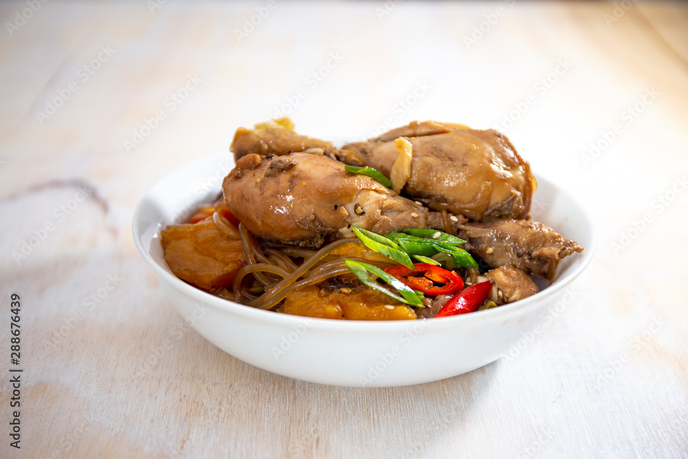 Korean chicken food with soy sauce, Jjimdak Stock Photo | Adobe Stock